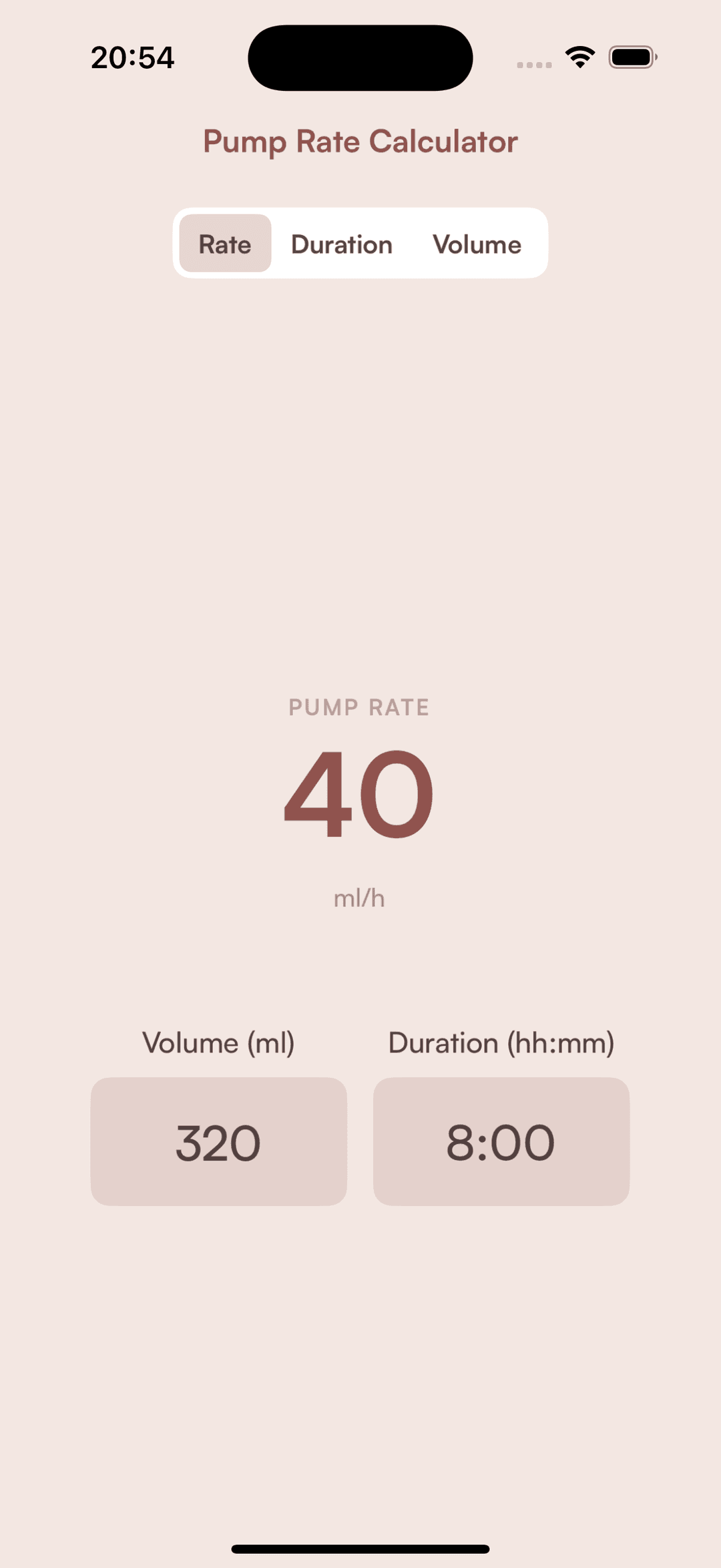 Tube Feeding Pump Rate Calculator App - Tubie