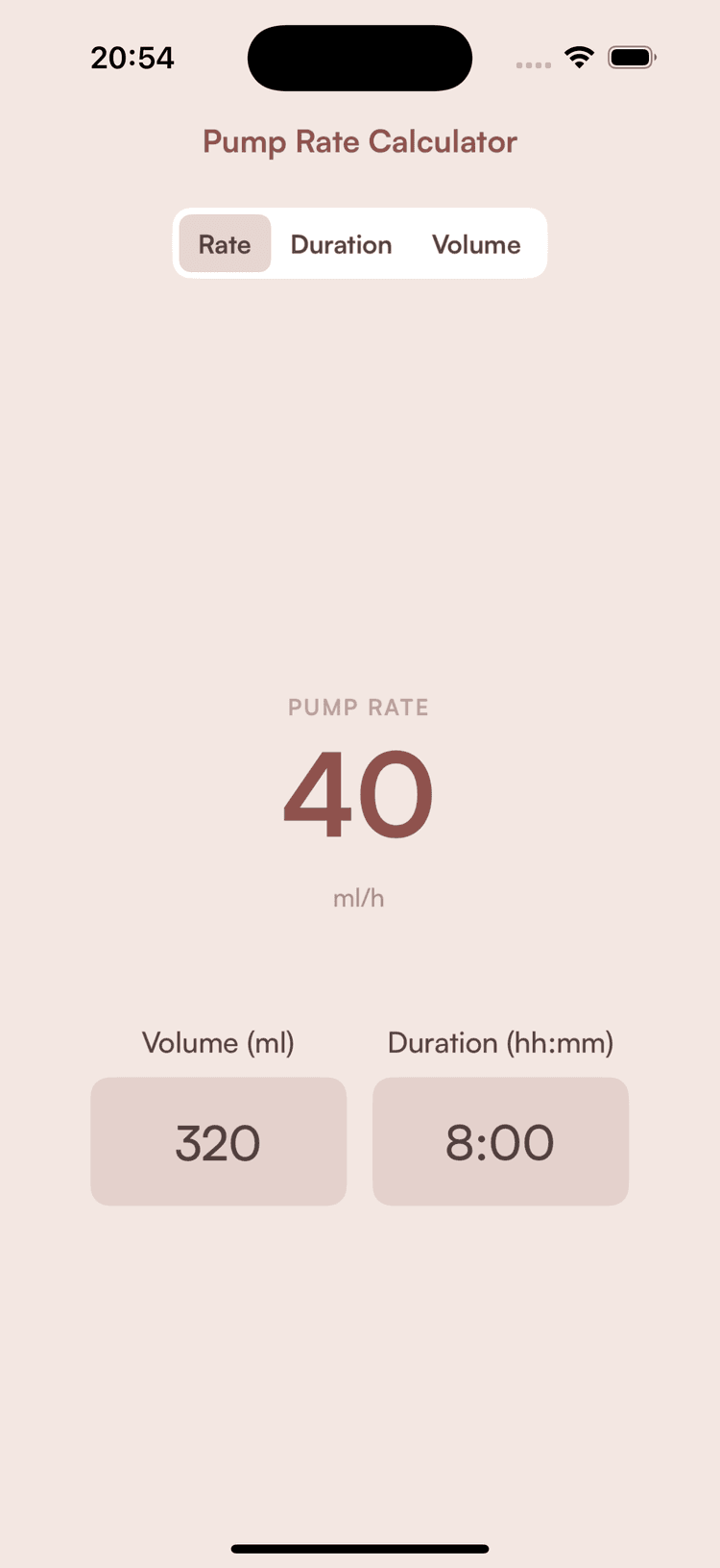 Tube Feeding Pump Rate Calculator App - Tubie