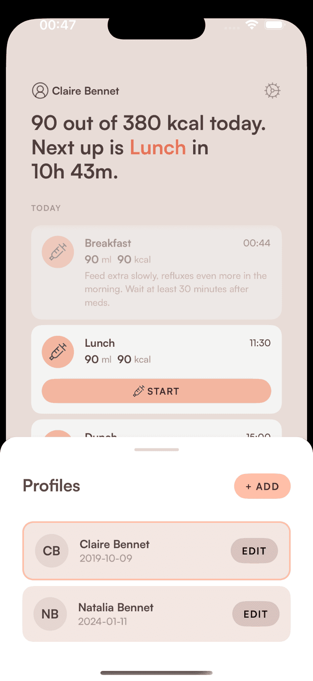 Tubie - Tube Feeding App